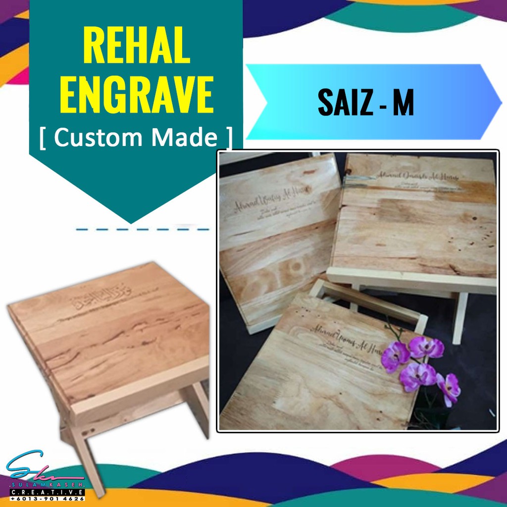 Rehal Engrave Custom Made | Rehal Quran | Hadiah, Saguhati, Persaraan ...