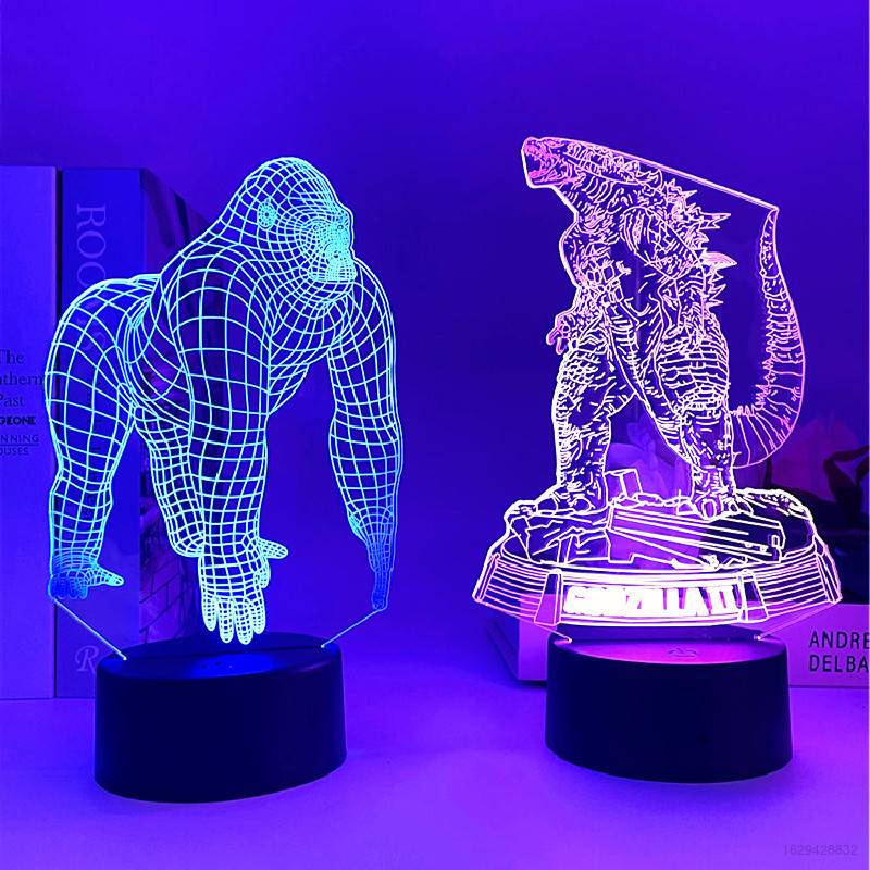 Godzilla vs King Kong-Night Light Fashion Changing Boy Kid Touch Remote ...
