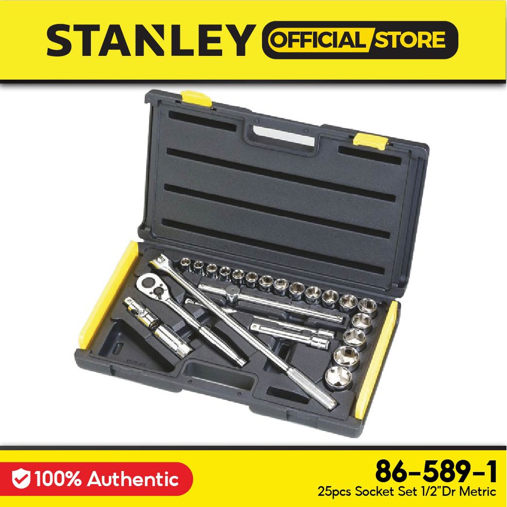 Stanley 86-589-1 25-Piece Socket Set 1/2”Dr Metric | Shopee Malaysia