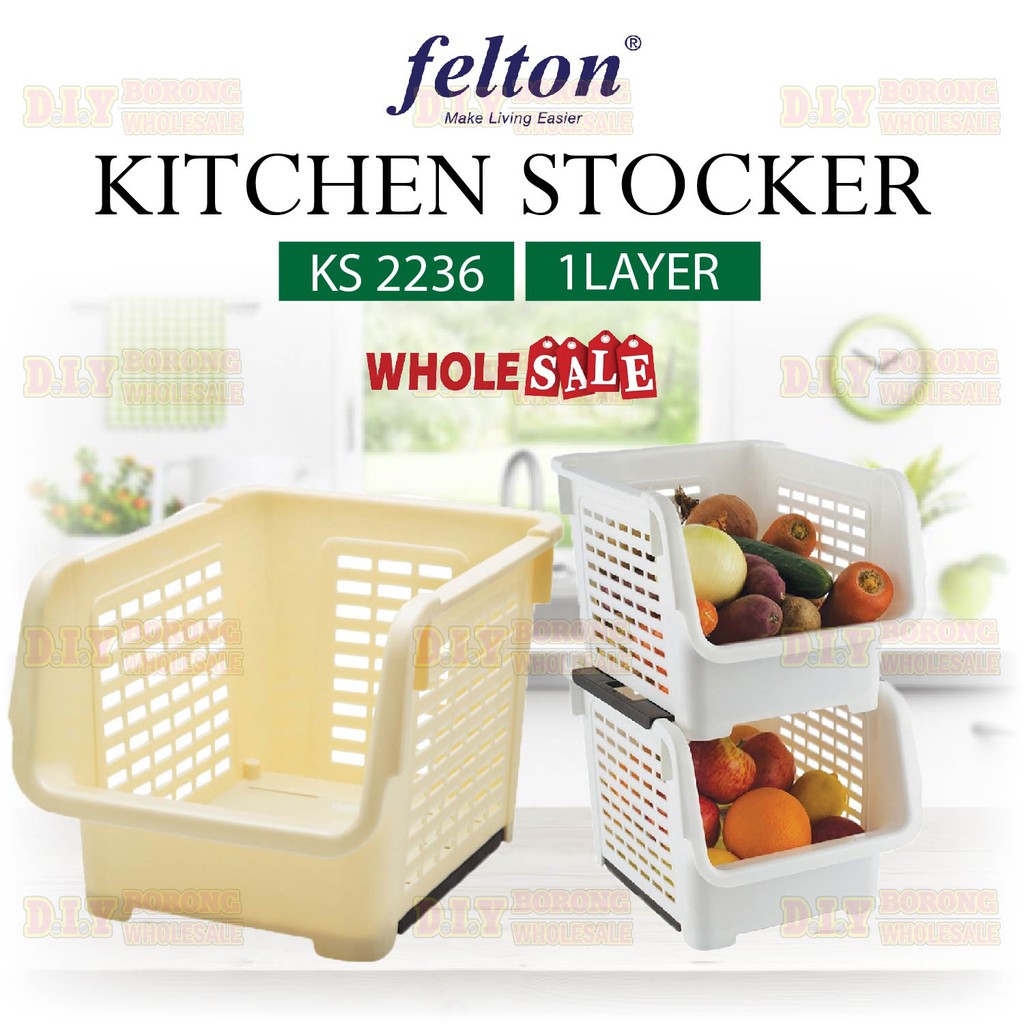 HOT ITEM ‼️ FELTON Kitchen Stocker KS 2236 1 Layer Stackable Storage ...