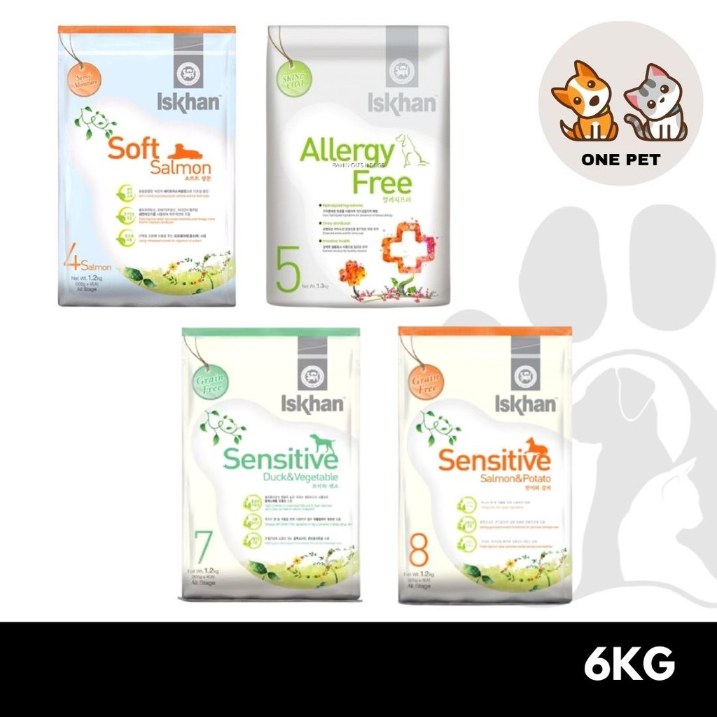 Iskhan Dog Dry Food 6KG - Sensitive Duck & Vegetable/ Sensitive Salmon ...