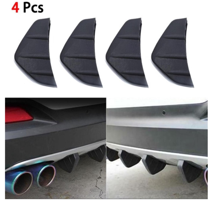 Car Universal FRONT BUMPER DIFFUSER Lip Wrap Angle Splitters Black ALL ...