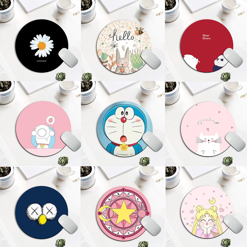 Hot sale round mouse pad 17 cartoon cute pattern laptop desk mat non ...