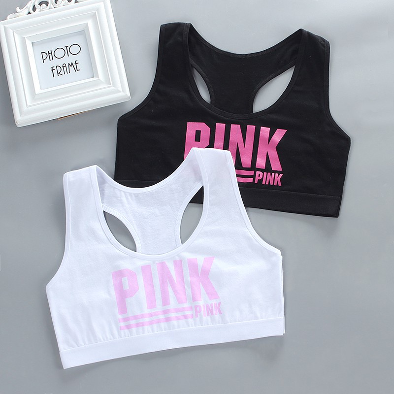 Junior high school students bra black and white double layer middle and ...
