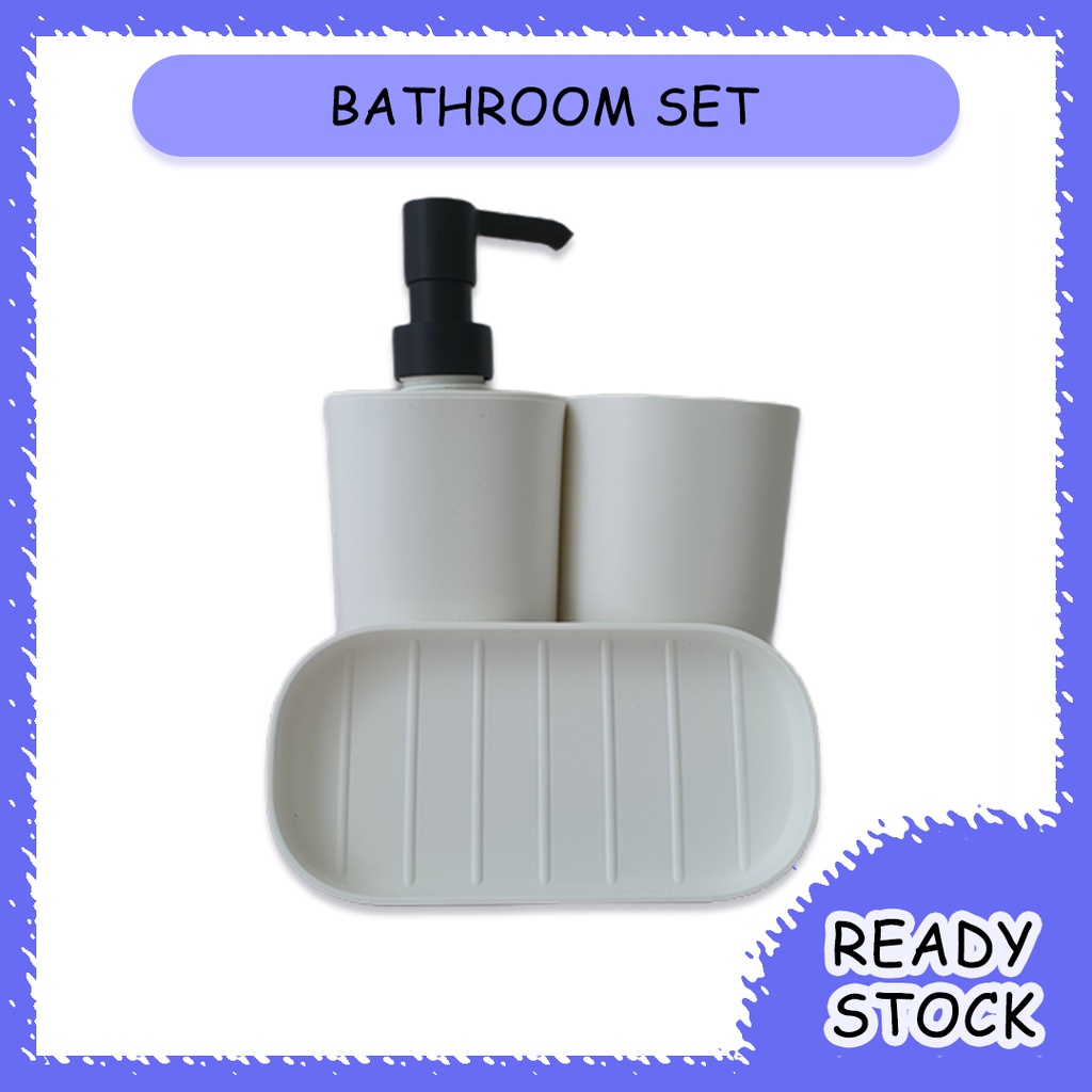 [Aksesori Bilik Mandi] Basics 3-Piece Bathroom Accessories Set 1 ...