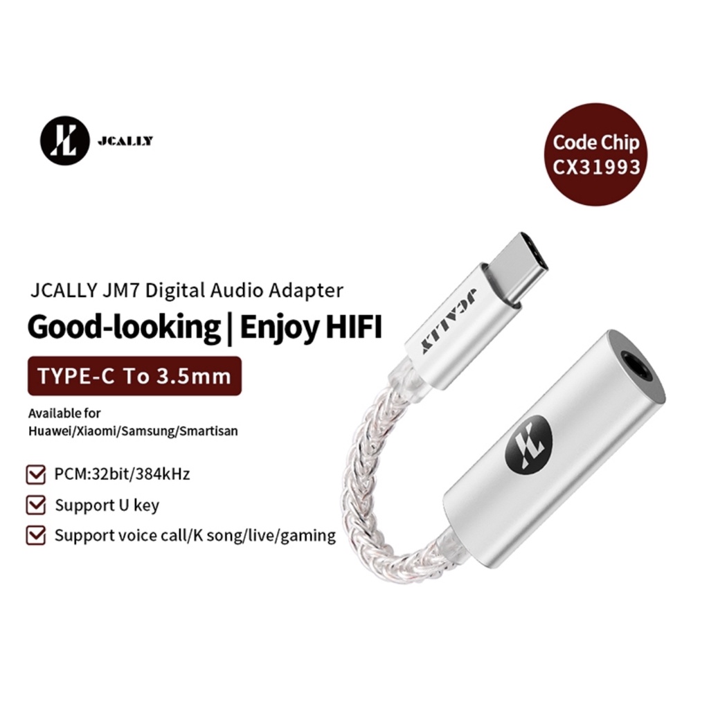 JCALLY JM7 Type-C to 3.5mm CX31993 Digital Audio Portable Decoding Amp ...