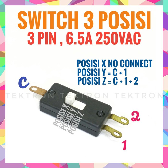 Switch 3 positions 3pin 6.5A 250VAC similar to a hair dryer switch ...