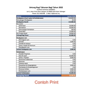 Template Penyata Untung Rugi & Kunci Kira-kira Excel | Shopee Malaysia