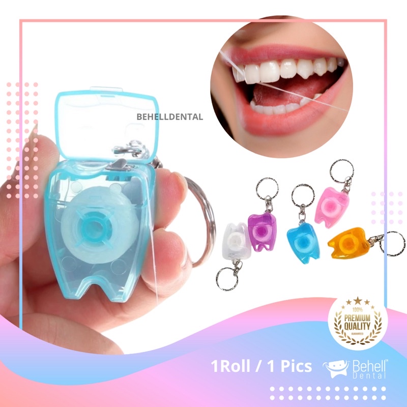 GANTUNGAN Dental Floss Roll 15m 15 meters. Dental Floss Keychain ...