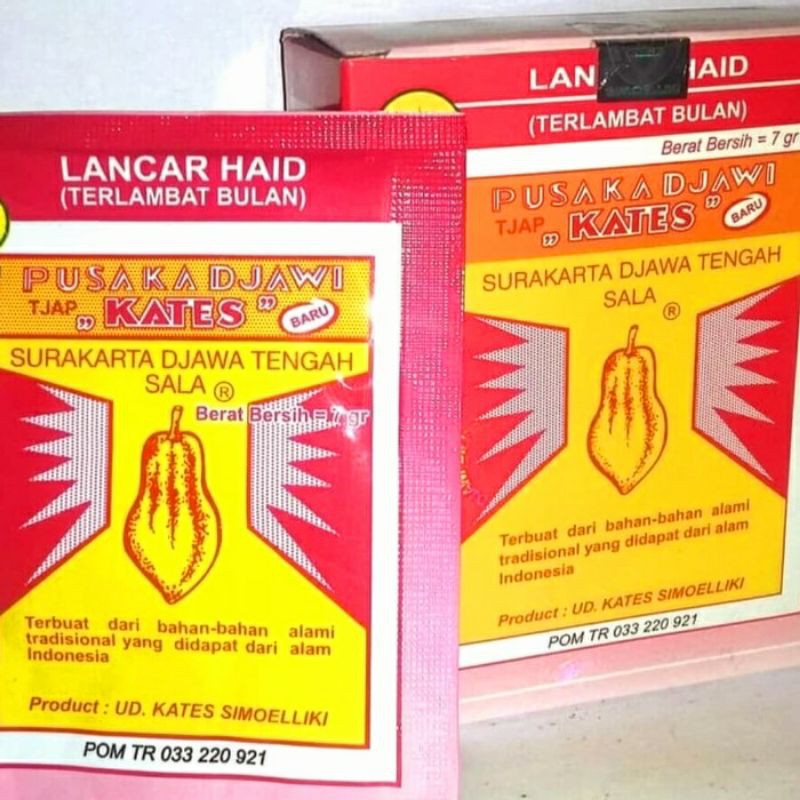 JAMU CAP KATES PELANCAR HAID / ME;ANCARKAN HAID (1BOX ISI 10 SACHET ...
