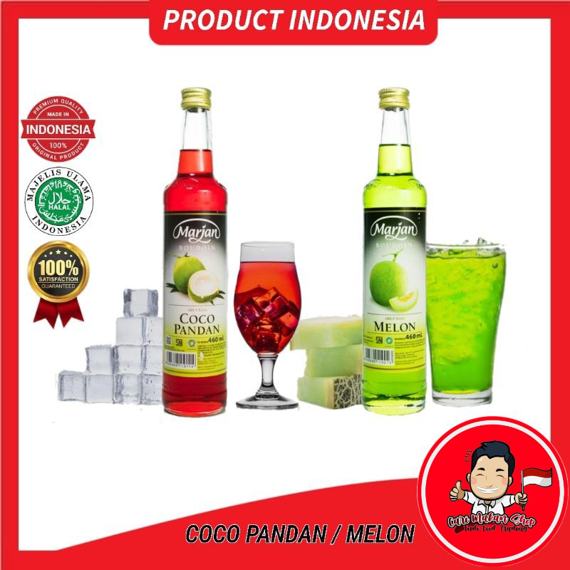 Sirup Marjan Coco Pandan & melon Botol 460ml Product Indonesia 🇮🇩 Sirap ...