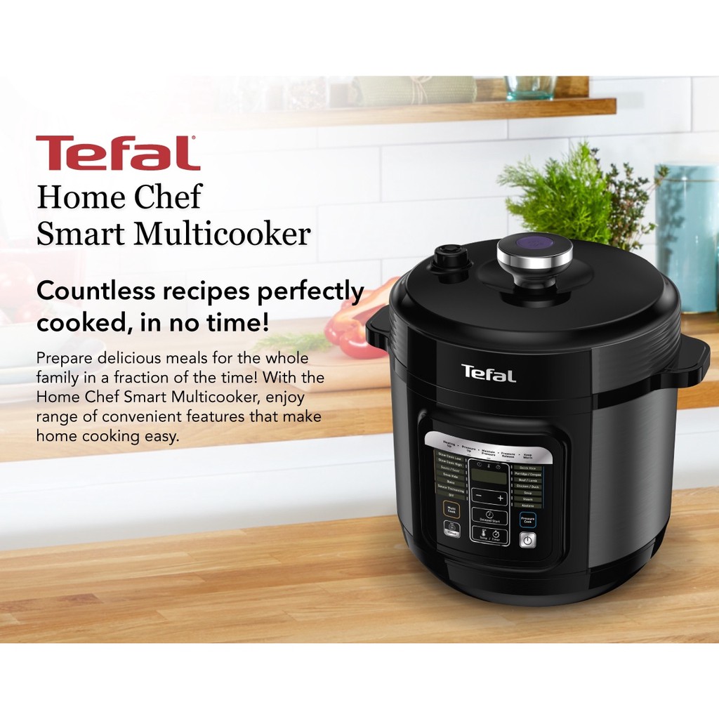 Tefal HOME CHEF SMART 6L Multicooker pressure cooker CY601D | Shopee ...