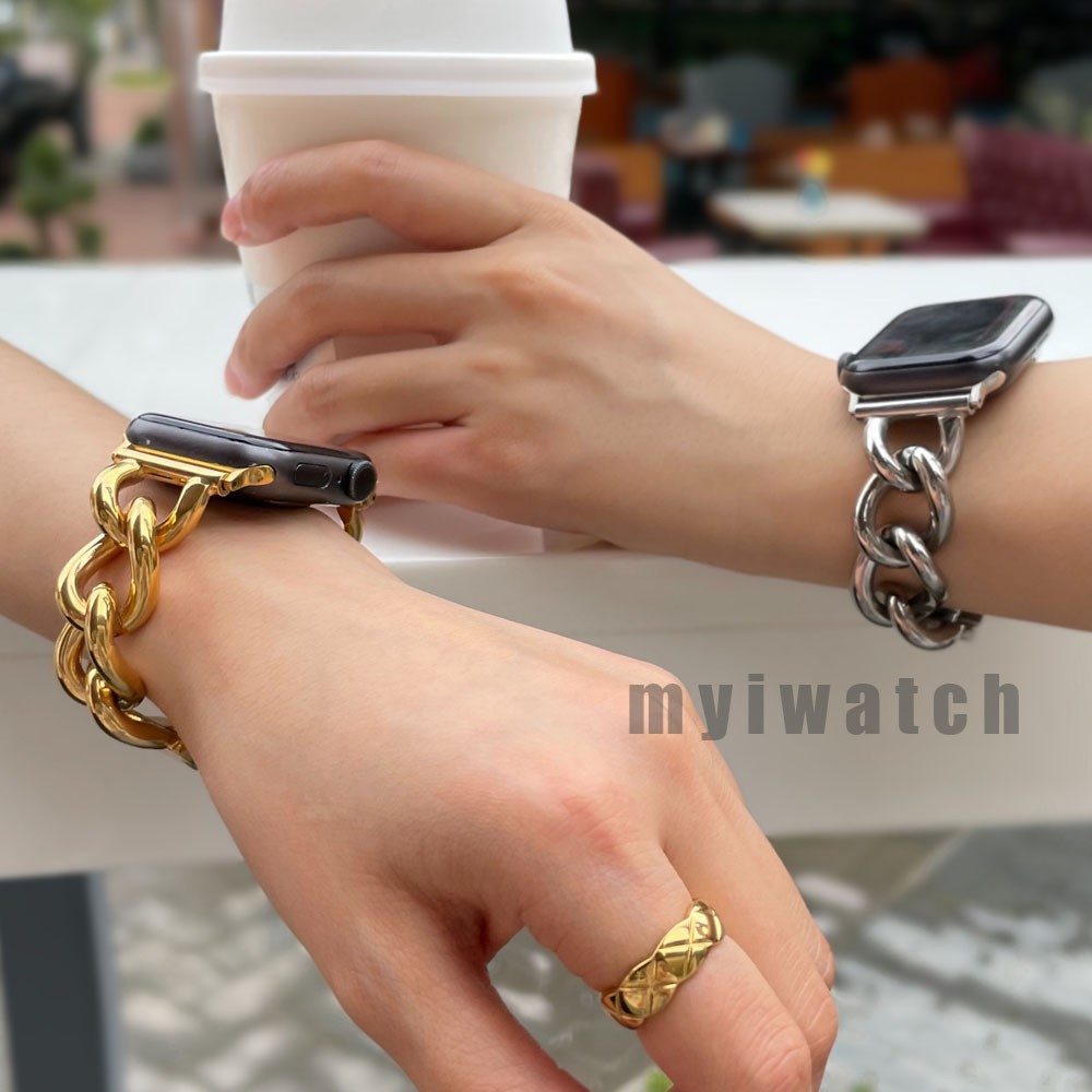 Ladies Metal Denim Chain Watch Band For iwatch Ultra 10 9 S8 7 6 SE 5 4 ...