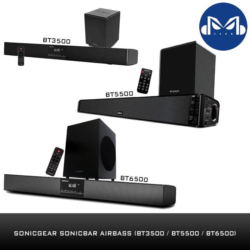 SonicGear BT 3500/BT 5500/BT 6500 Sound Bar and Subwoofer - Bluetooth ...
