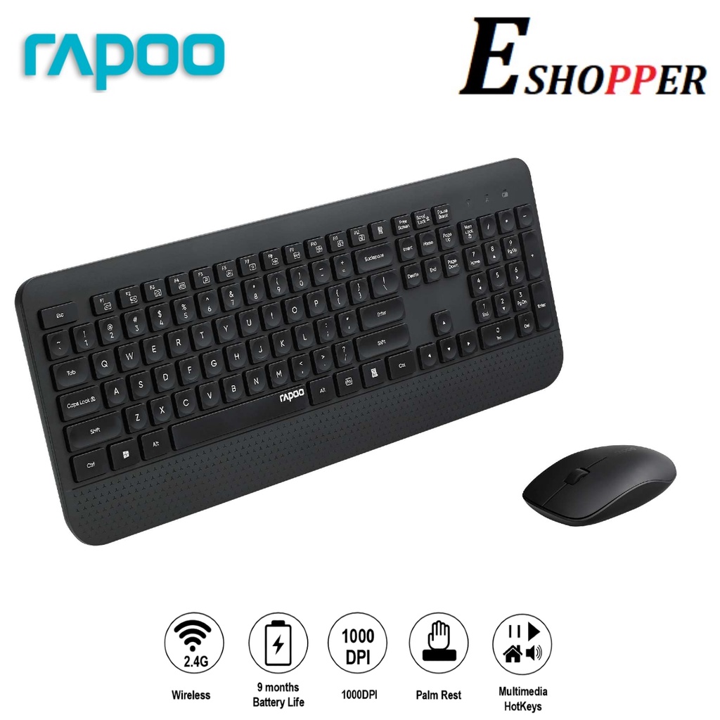 RAPOO X3500 WIRELESS DESKTOP KEYBOARD & MOUSE SET (11774) | Shopee Malaysia