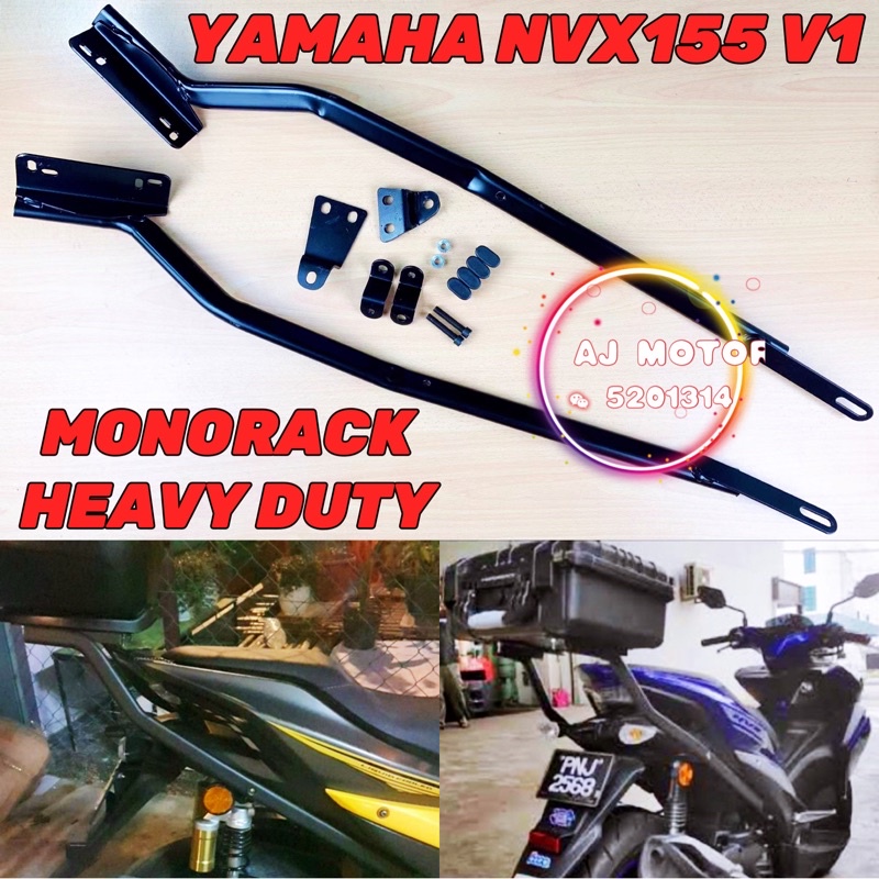 YAMAHA NVX155 NVX V1 V2 V3 ALLOY BOX CARRIER / MONORACK HEAVY DUTY ...