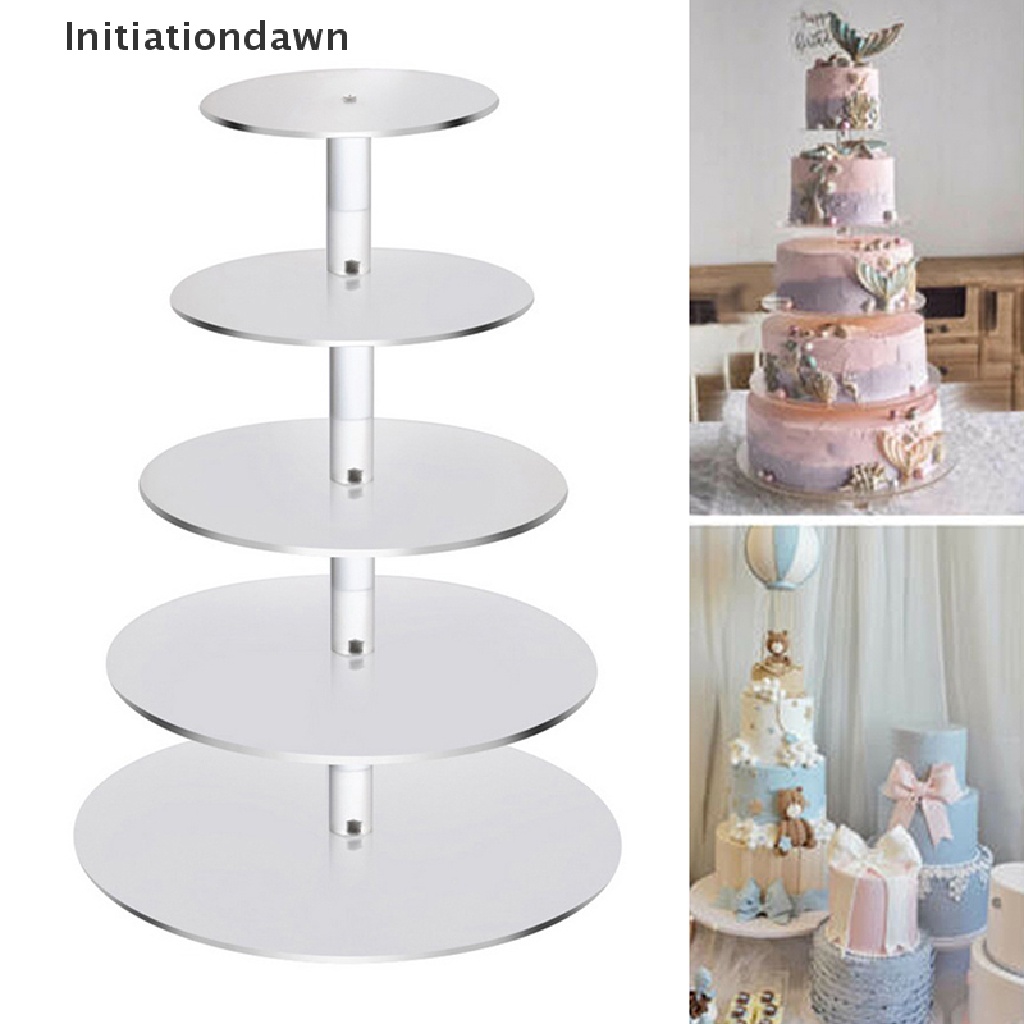 [Initiationdawn] 6 Tier Transparent Acrylic Cake Stand Wedding Birthday ...