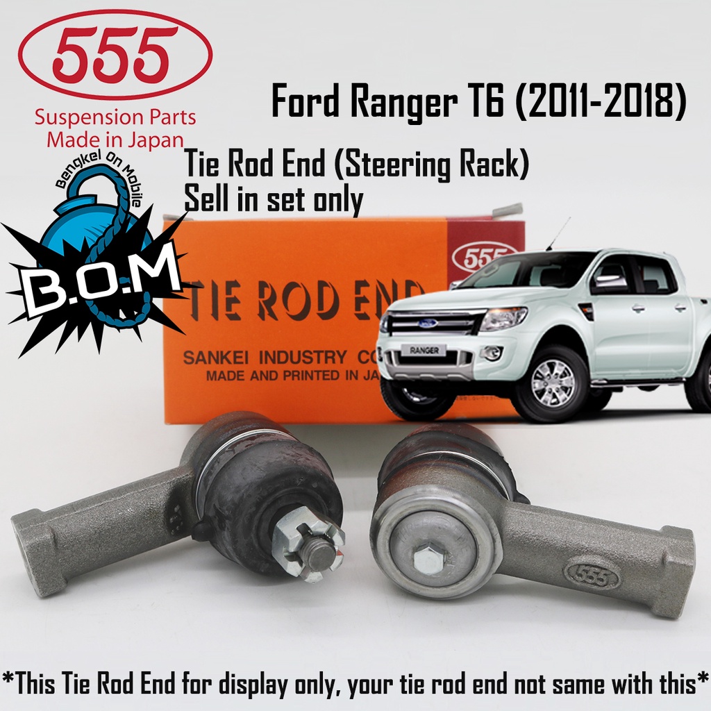 [555 Made in Japan] Tie Rod End, steering rack, Ford Ranger T6 (2011 ...