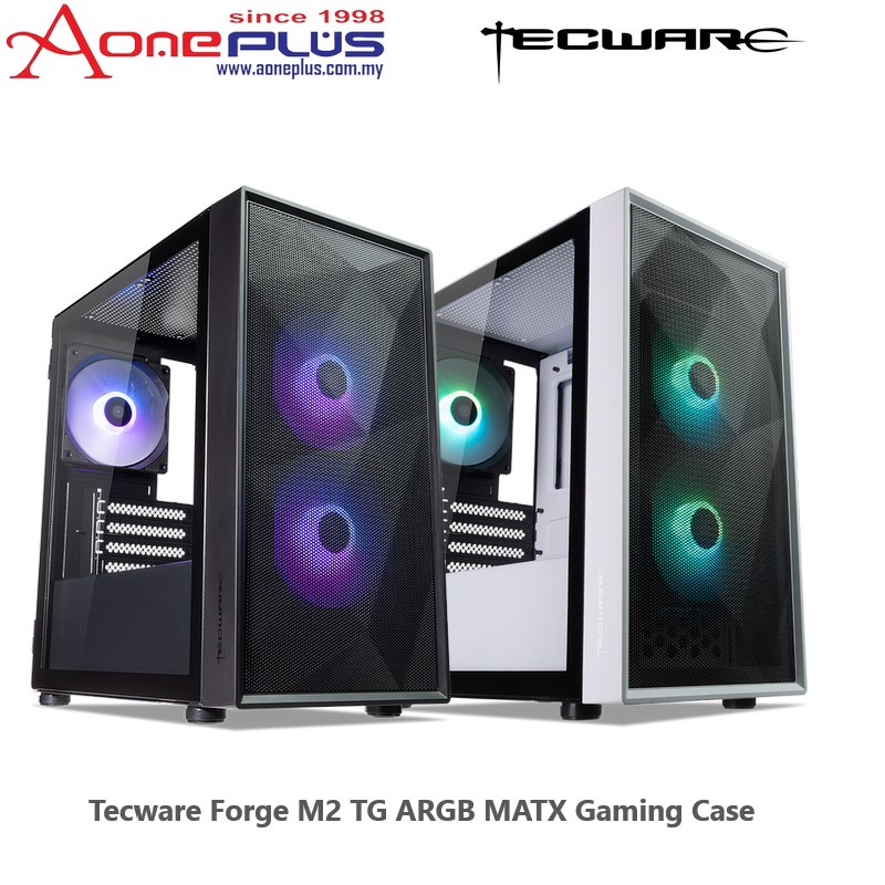 (AONE PLUS SS2) Tecware Forge M2 TG ARGB MATX Gaming Case | Shopee Malaysia