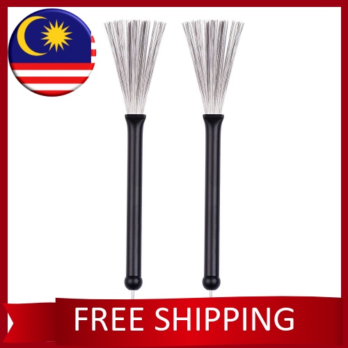 1 Pair Drum Brushes Metal Retractable Drum Wire Brushes Drum Sticks ...