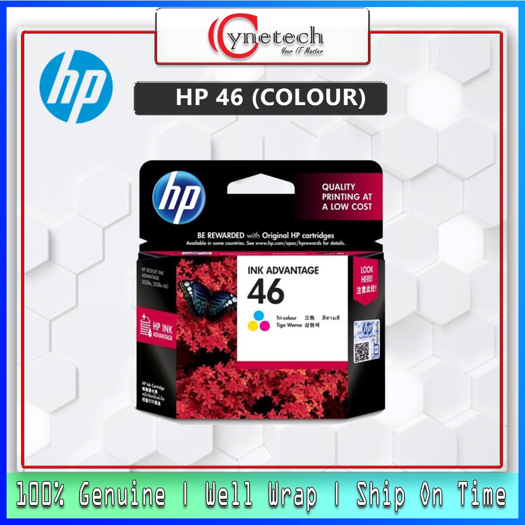 HP 46 Black Original Ink Advantage Cartridge (CZ637AA ) | HP 46 Tri ...