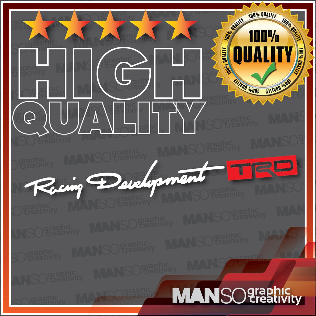 TRD Racing Development Car Sticker Toyota Camry Vios Hilux CHR Altis ...
