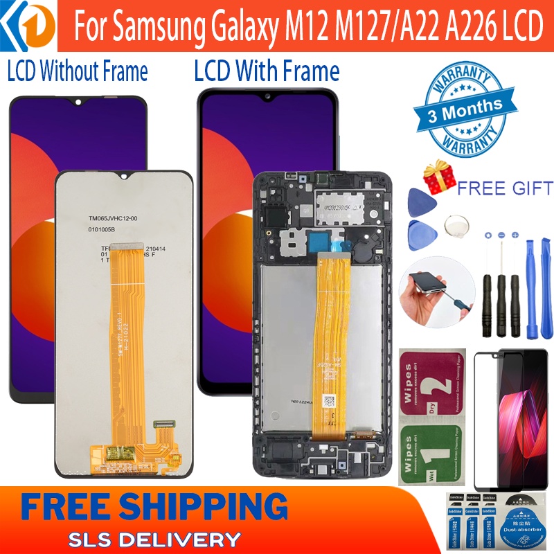 Original For SAMSUNG Galaxy M12 M127 A22 A226 5G A22 A225 4G LCD With ...