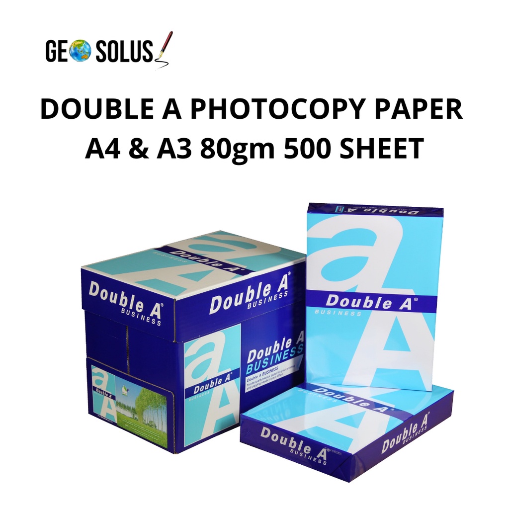 GSS DOUBLE A PHOTOCOPY PAPER A4 & A3 80gm 500 sheet | Shopee Malaysia