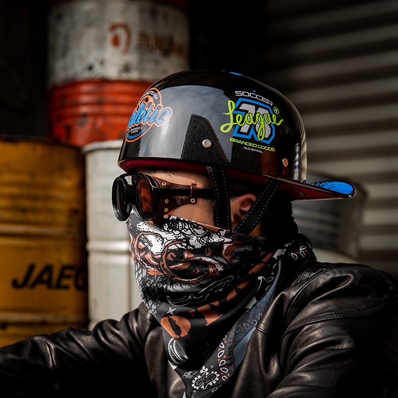 Retro gangster DS personality baseball cap motorcycle helmet Harley ...