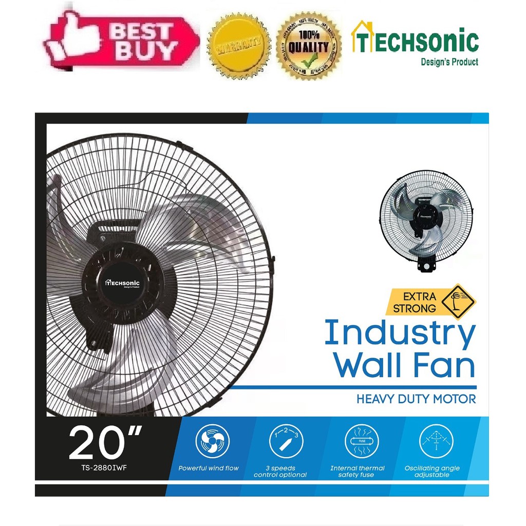 20" Industry Wall Fan (Metal) (Extra Strong) (Techsonic) | Shopee Malaysia