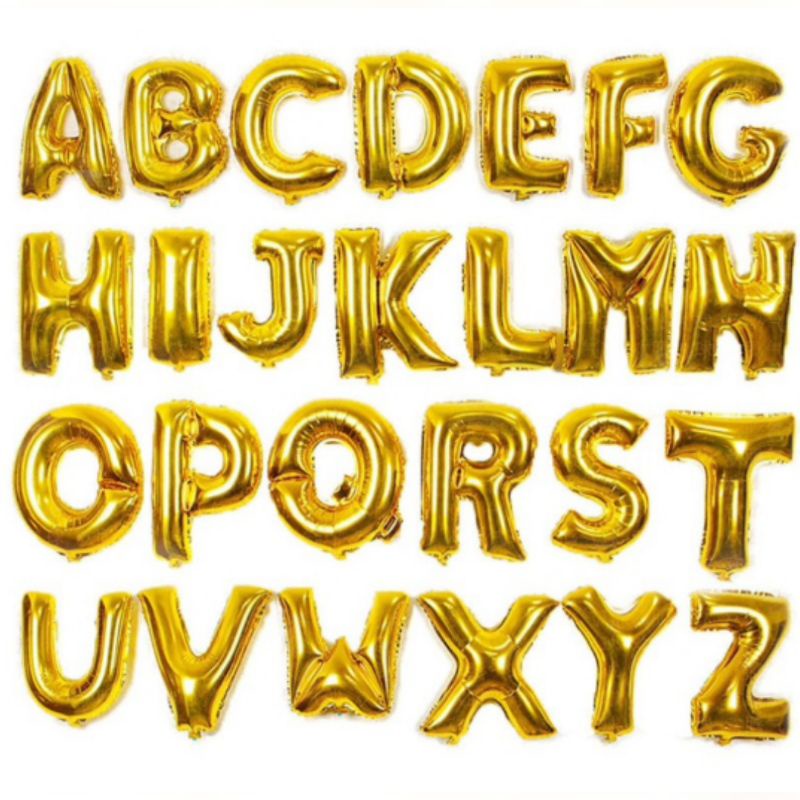 Balloon Alphabet A to Z Letter Balloon Foil Huruf Gold 16 inci | Shopee ...