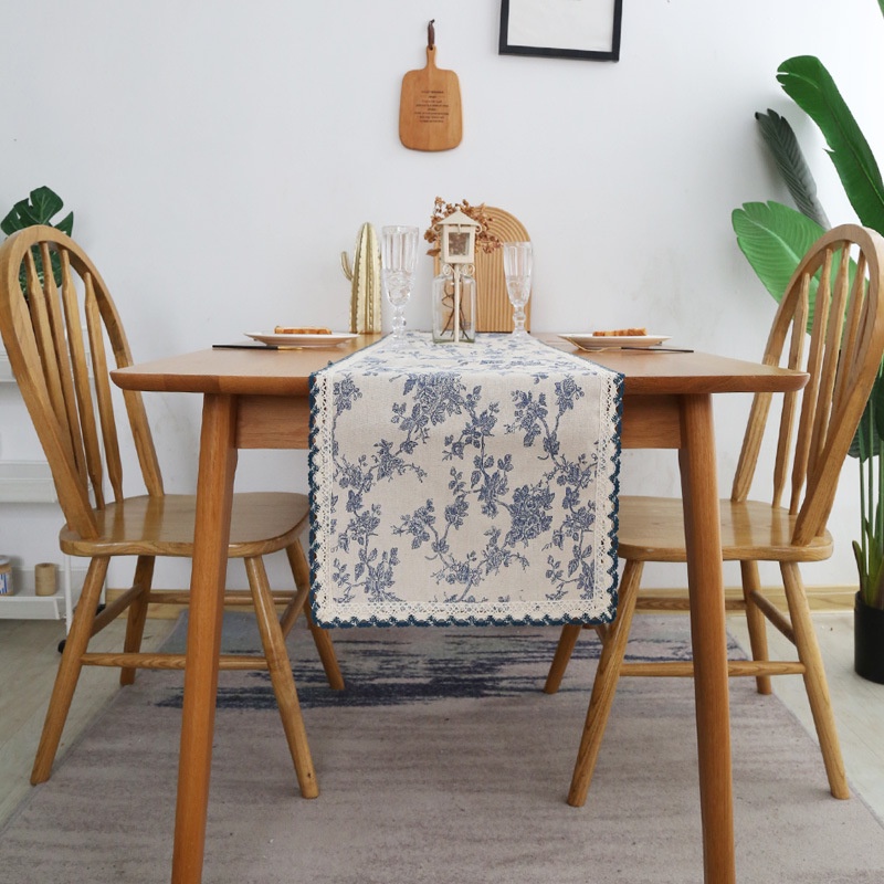 Table Runner Cotton Linen Table Runner Lace Side Table Side Cabinet ...