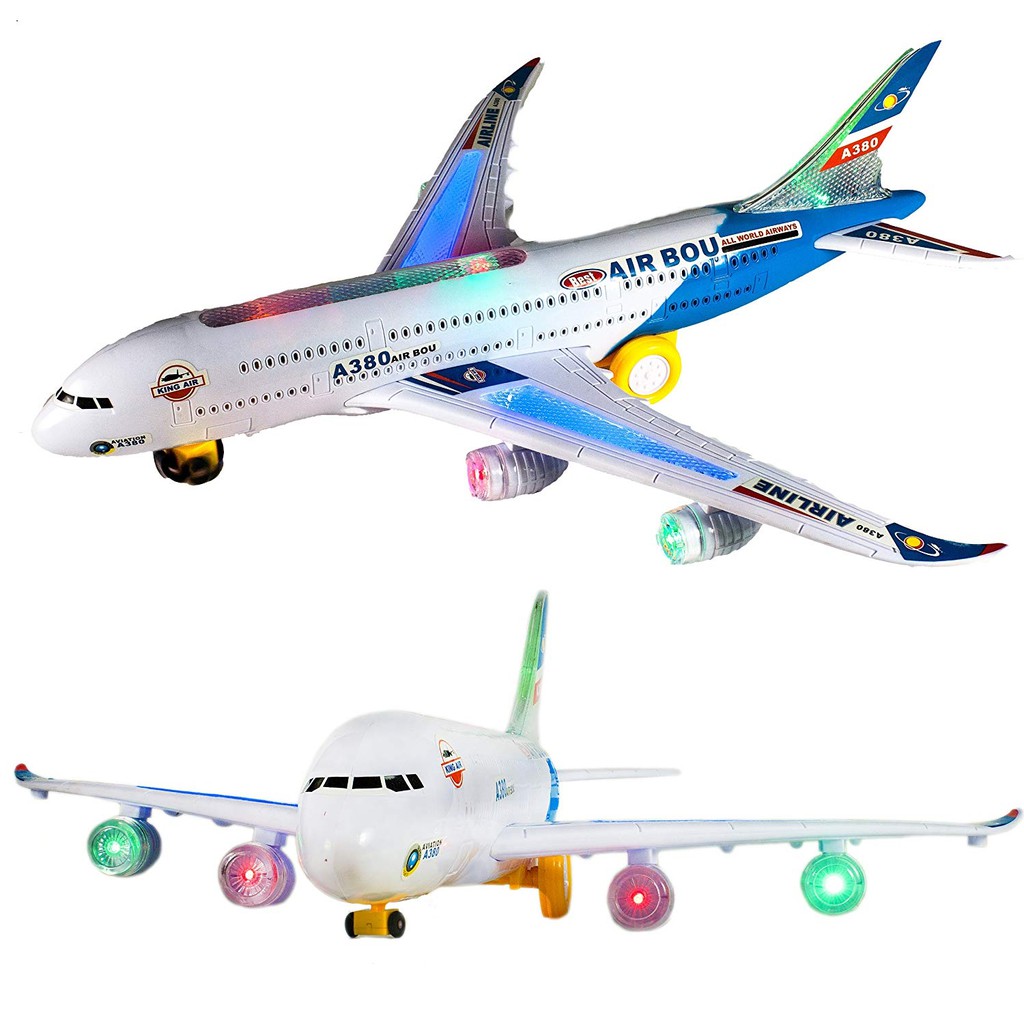 Big Airbus A380 Bump & Go Toy With Flashing Lights & Realistic Aircraft ...