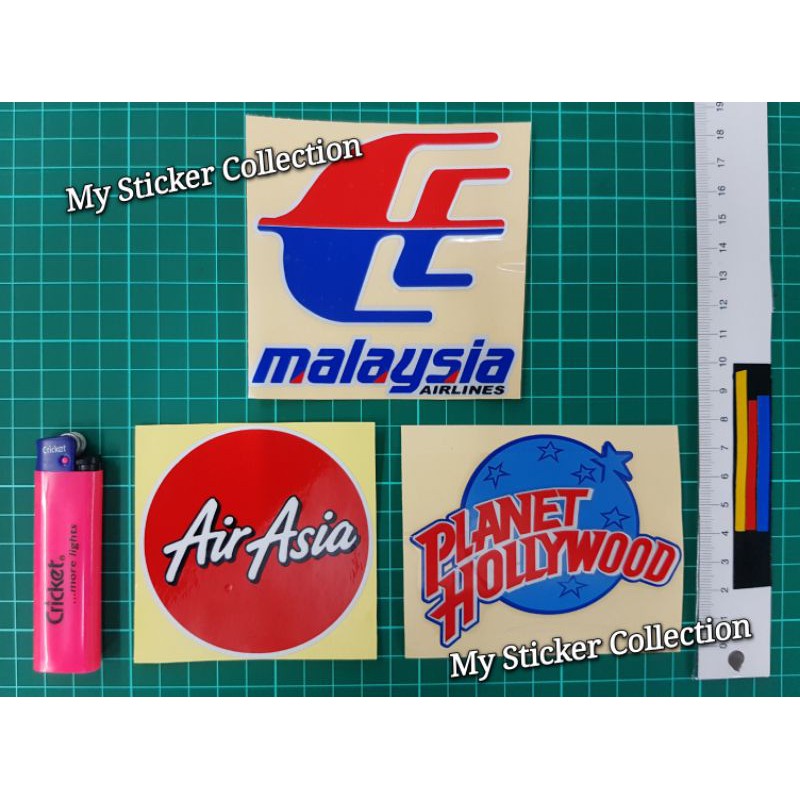 Malaysia Airlines MAS / AirAsia / Planet Hollywood Sticker Cutting ...