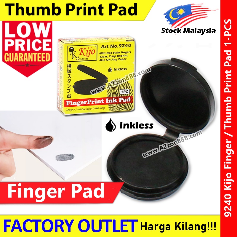 Kijo Thumb Print Pad / Pocket Size Finger Ink Pad / Cap Ibu Jari Stamp ...
