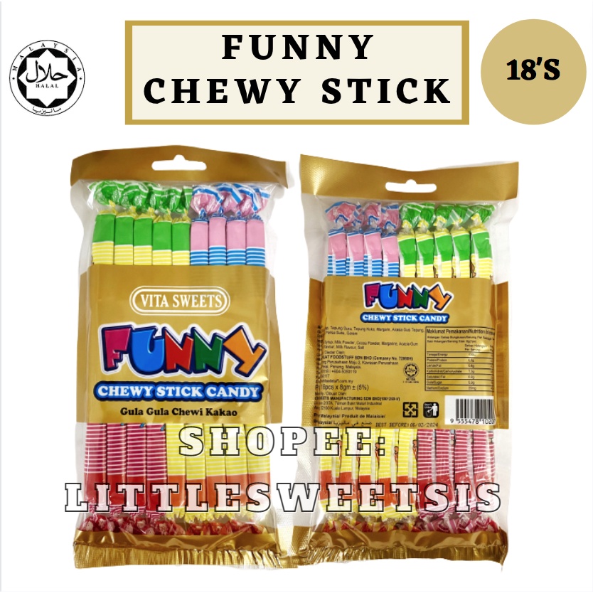 FUNNY CHEWY STICK CANDY [18'S] - HALAL | Shopee Malaysia