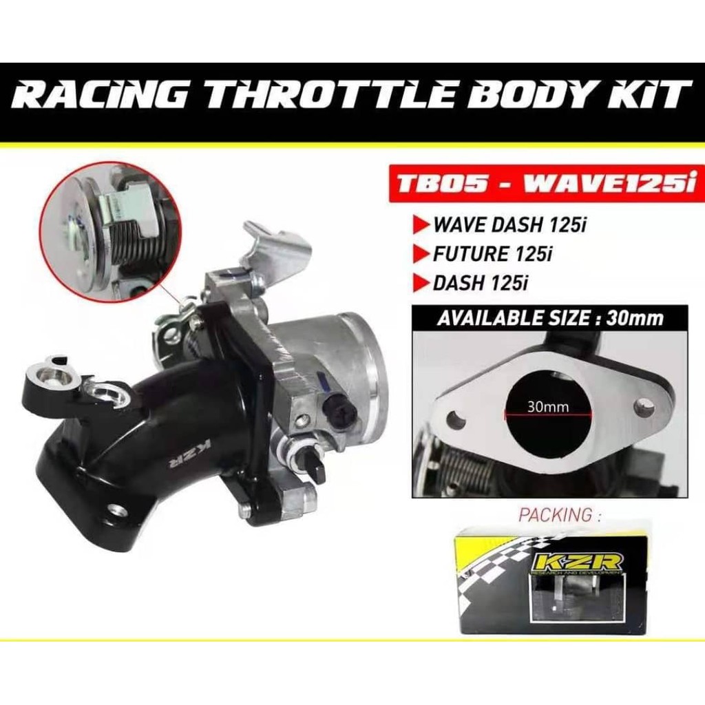 KZR RACING THROTTLE BODY COM. SET WAVE 125I / WAVE 110 | Shopee Malaysia
