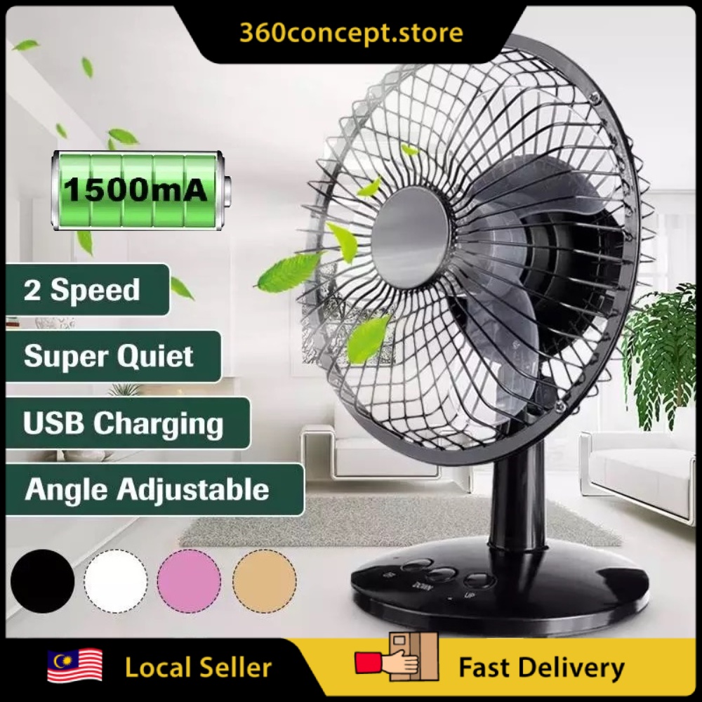 Kipas Mini Mudah Alih Serbaguna Kipas Meja USB Boleh Laras 120° Boleh ...