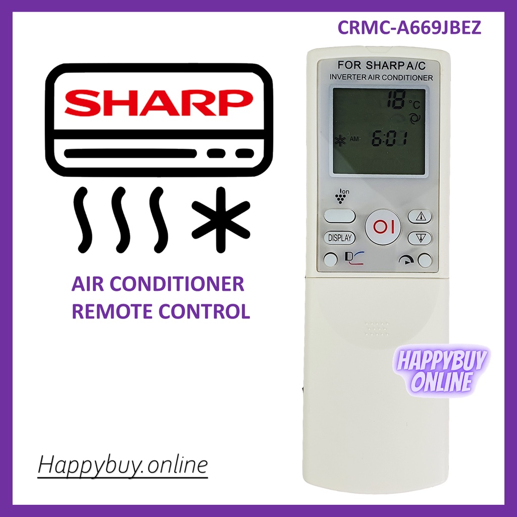 Sharp Air Cond Remote Control CRMC-A669JBEZ Sharp Replacement Air ...