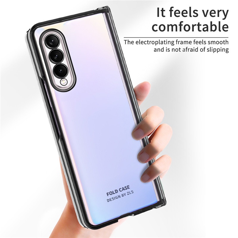 High-definition Electroplating Clear Casing Samsung Galaxy Z Fold 3 5G ...