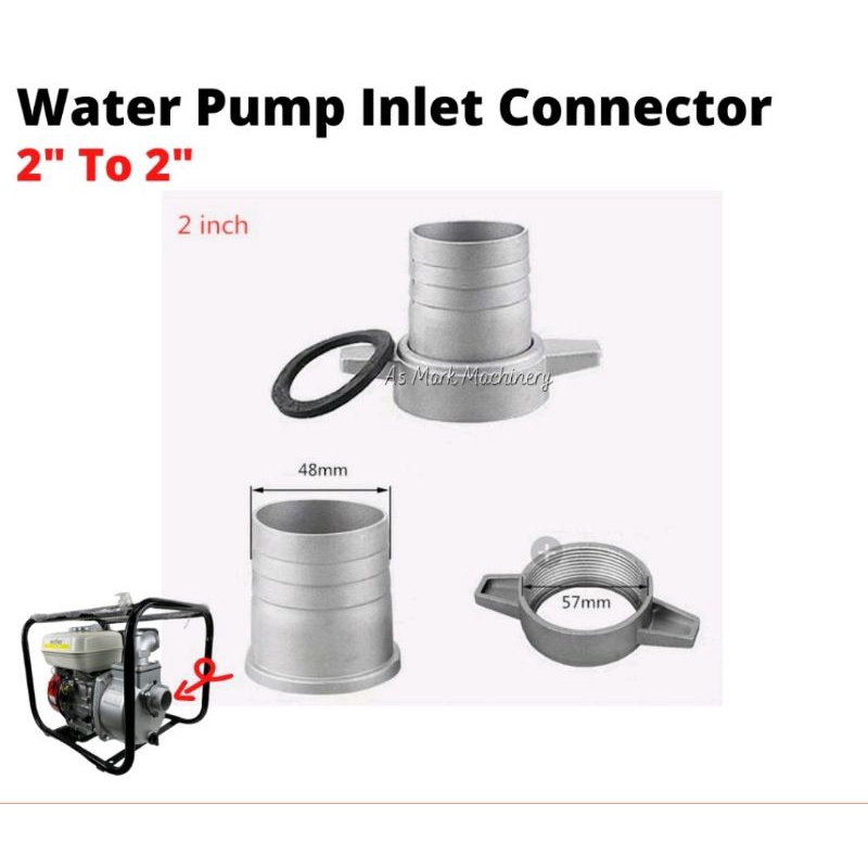 💥2" To 2" Water Pump Inlet Connector Kepala Penyambung Masuk Air ...