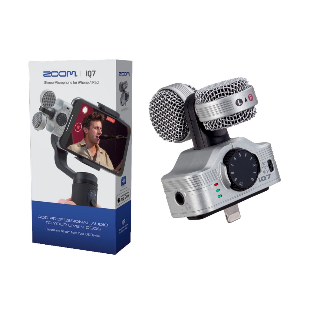 Zoom iQ7 Mid-Side Stereo Microphone for iPhone / iPad with Lightning ...