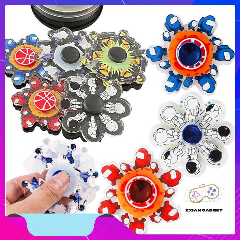 Cartoon Fidget Spinner Running Animation Goku Naruto Pikachu Kids Toys ...