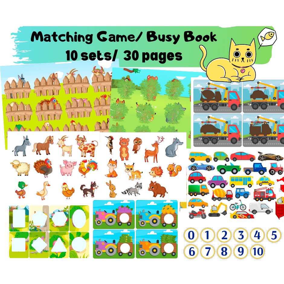 A237 - Printable Kid’s Activities - Matching Game 10 sets 30 pages [PDF ...