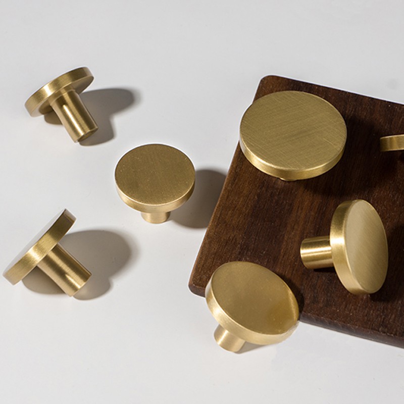 Round Brass Dresser Knobs Drawer Pulls Handles Cabinet Door Knob Handle ...
