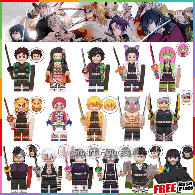 Demon Slayer Series Minifigures Kamado Tanjiro Shinazugawa Genya Akaza ...