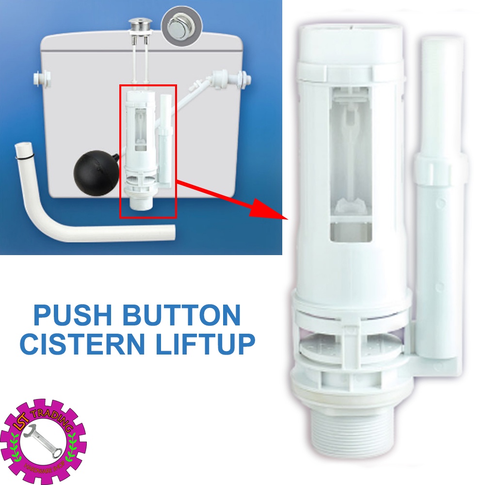 40MM TECHPLAS PUSH BUTTON CISTERN WATER LIFTUP OUTLET / LOW LEVEL CISTERN SPARE PART / LOW LEVEL ...