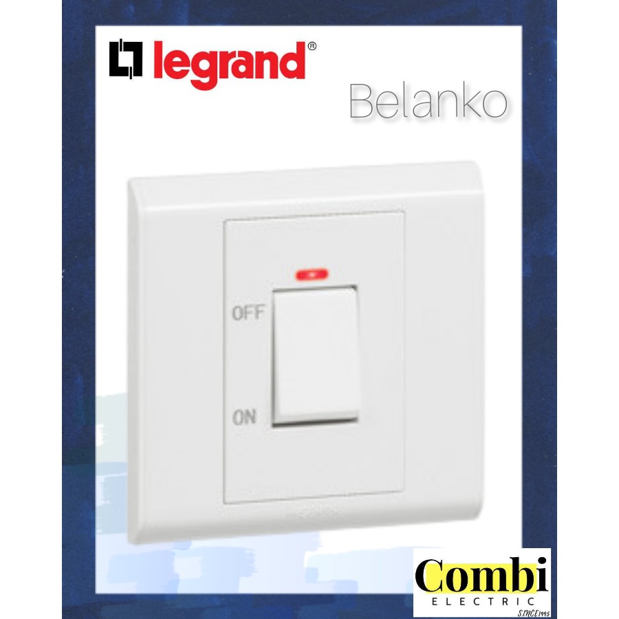 Legrand belanko 617074 32a cooker switch with red neon indicator ...
