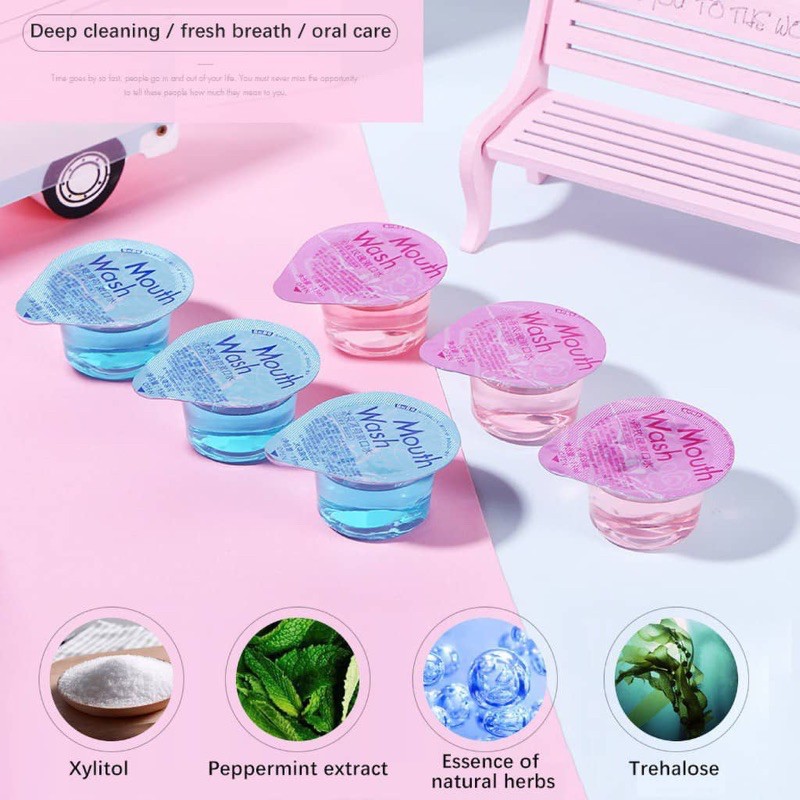 🎀READY STOCK🎀 👍🏻Disposable Clean Mouth Jelly Cup Mouthwash Water Mint ...