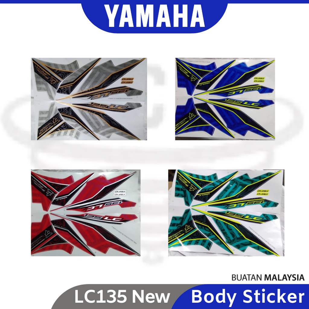 YAMAHA LC135 V7 New 20TH Body Cover Set Coverset Sticker Stripe Strike ...